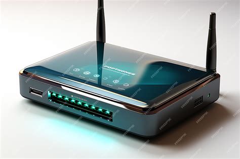 premium ai image top view of a wireless wifi router transmitting signals