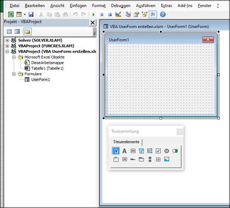 Vba Eine Userform Erstellen Form Microsoft Excel Computertechnik