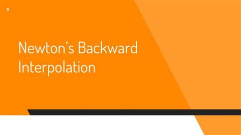 Newtons Backward Interpolation Formula With Example