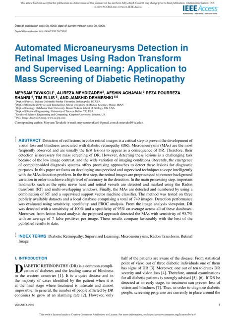 pdf automated microaneurysms detection in retinal images using radon