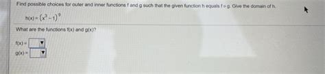 Solved Find Possible Choices For Outer And Inner Functions F