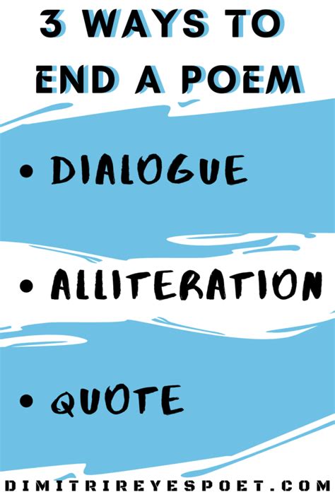 Ways To End A Poem Dimitri Reyes Poet