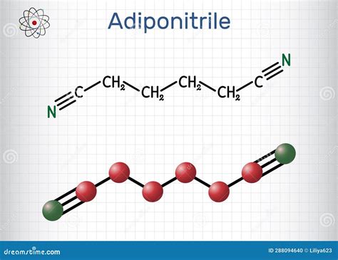 Adiponitrile Molecule Precursor Polymer Nylon 66 Molecular Structure Isolated 3d Model Van