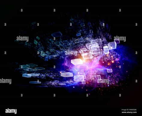 Interplay Of Array Of Three Dimensional Abstract Units Colors And Light On The Subject Of Cloud