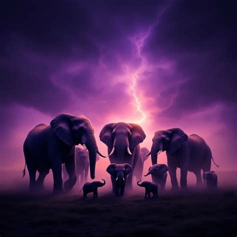 Free Purple Storm Giants Image Elephants Lightning Storm Download