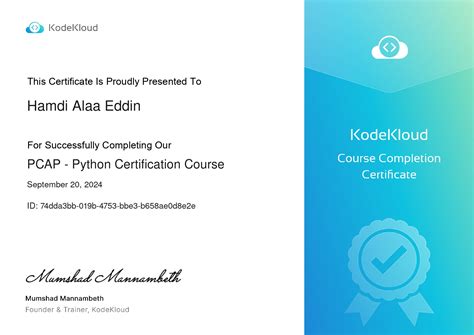Pcap Python Certification Course Certificate Kodekloud