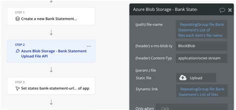 unable to send files uploaded by users on bubble to azure blob storage via api connector