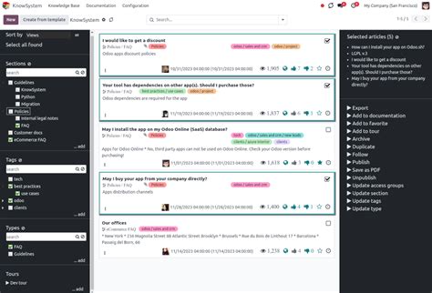 Knowsystem Odoo Knowledge Base