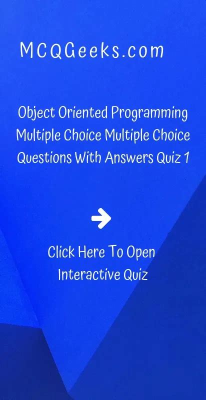 MCQ On Object Oriented Programming Oops With Solutions MCQGeeks