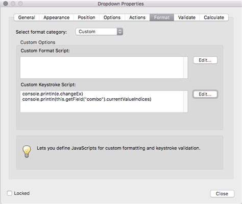 Javascript Acrobat Pro Dc Combobox Current Selection Doesnt Match Its Index Stack Overflow