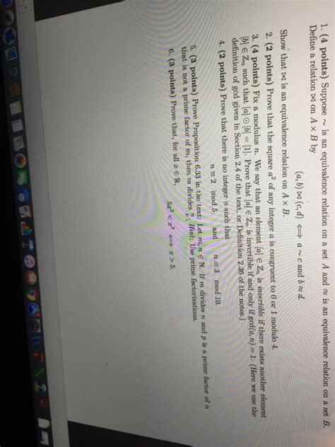 solved suppose ~ is an equivalence relation on a set a and a