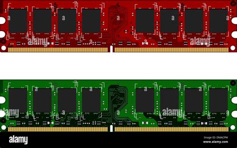 Two DDRII Modules Red And Green Stock Vector Image Art Alamy