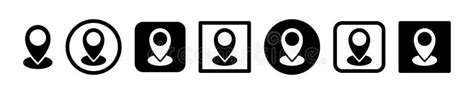 Set Of Pin Map Marker Vector Icons Pointer On Map Location Place Stock Illustration