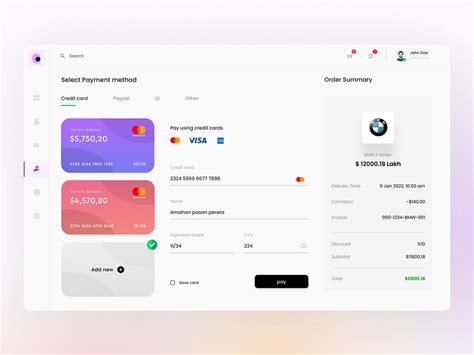 Payment Dashboard Ui Design By Sanoj Dilshan On Dribbble