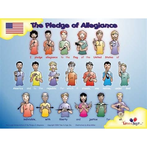 Pledge Of Allegiance 11 X 17 Sign Language Poster Diglo