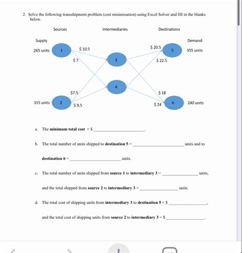 Solved 2 ﻿solve The Following Transshipment Problem Cost