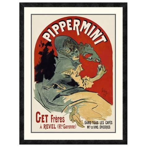 Pippermint Framed Digital Print By Jules Cheret 18x22 27x36 Midcentury Prints And