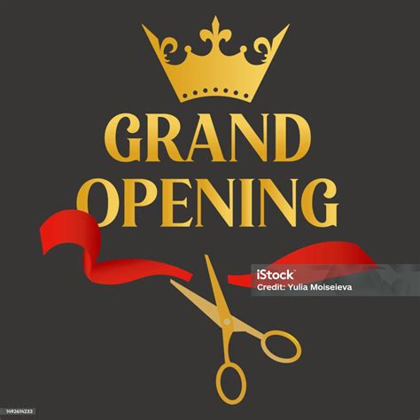 그랜드 오프닝 리본 아이콘 벡터 일러스트레이션 기호 자르기 0명에 대한 스톡 벡터 아트 및 기타 이미지 0명 가위 개념 Istock