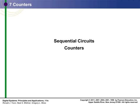 Digital Counters Sequential Circuits Counter Types