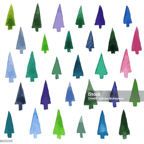 흰색 바탕에 화려한 크리스마스 트리를 설정하는 패턴입니다 새해 복 많이 받으세요 즐거운 성탄절 인사말 카드 엽서 색칠 공부 책을위한 템플릿입니다 벡터 일러스트 레이 션입니다