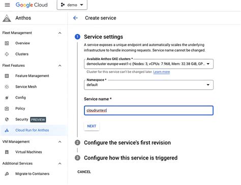 running serverless pods on cloud run for anthos