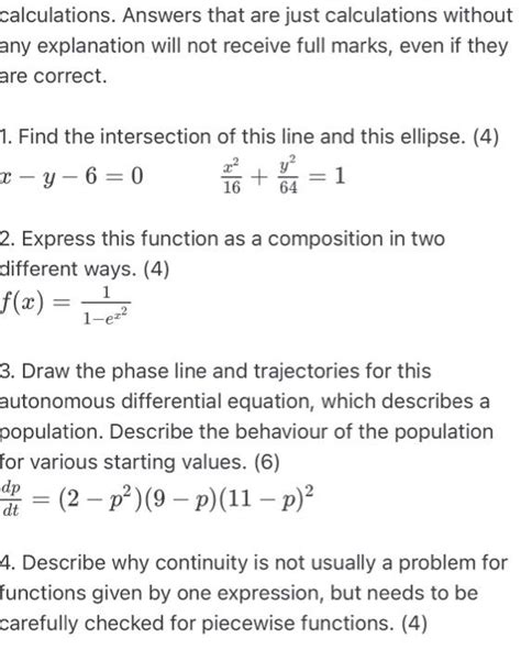 Solved Calculations Answers That Are Just Calculations