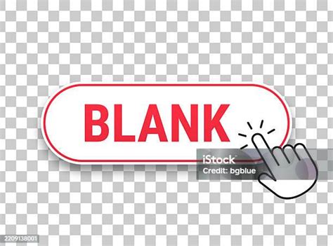 Blank 3d Click Web Button With Hand Cursor On Blank Background Stock