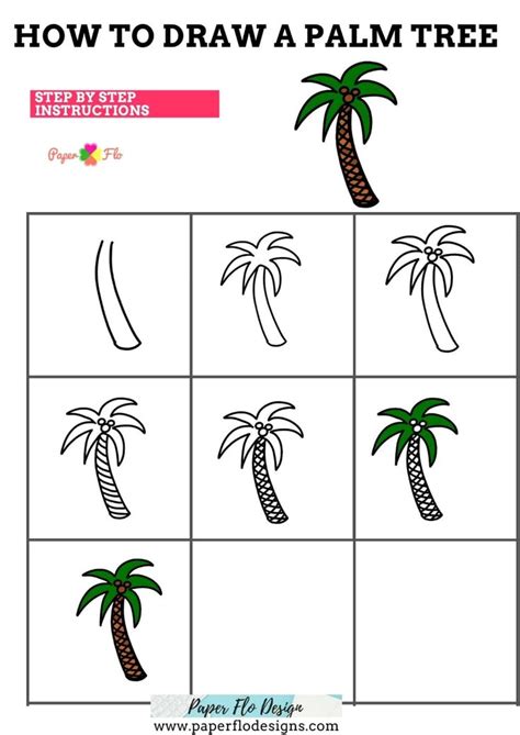 Easy Palm Tree Drawing Tutorial