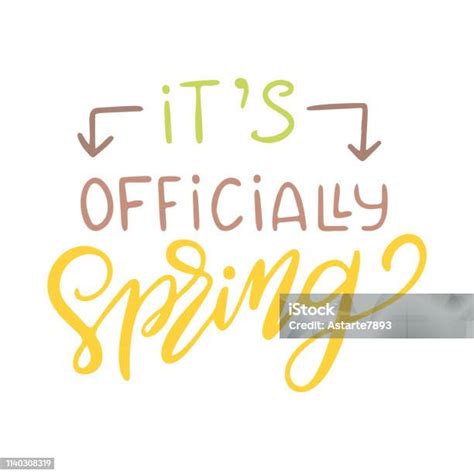 행복 한 봄 레터링 인사말 카드 템플릿입니다 손으로 그려진 현대 서 예 스타일 벡터 일러스트 개념에 대한 스톡 벡터 아트 및 기타 이미지 Istock