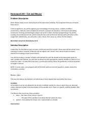 Hw04 1 Pdf Homework 04 Cat And Mouse Problem Description Hello Please Make Sure To Read