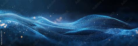 Abstract Blue Digital Wave With Glowing Particles Abstract Digital Wave Background With