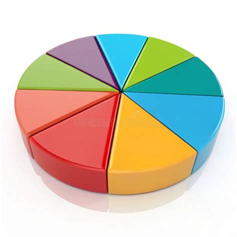 Colorful 3d Pie Chart Isolated On White Background Stock Illustration Illustration Of
