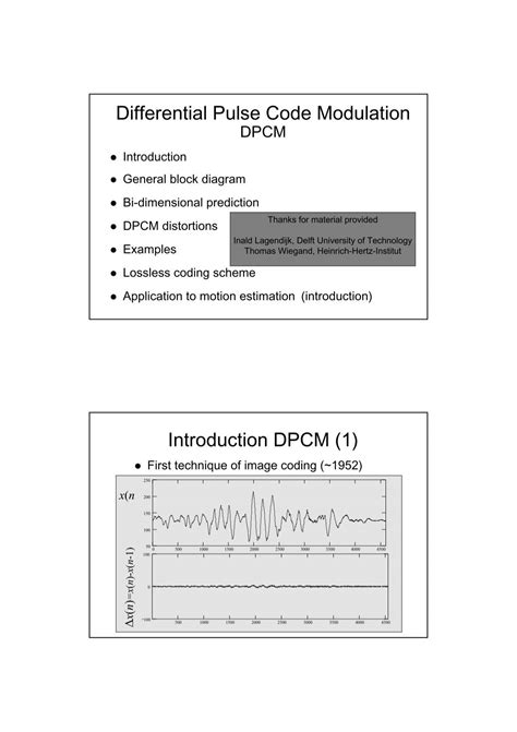 Differential Pulse Code Modulation Introduction Dpcm 1