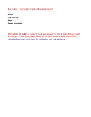 Genetics Post Lab Assignment Copy Xlsx Bio 1404 Genetics Post Lab Assignment Name Lab