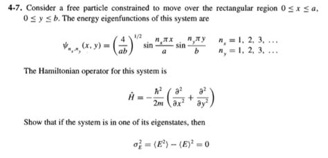 solved 4 9 suppose that a particle in a two dimensional box