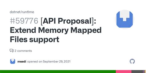 [api proposal] extend memory mapped files support · issue 59776 · dotnet runtime · github