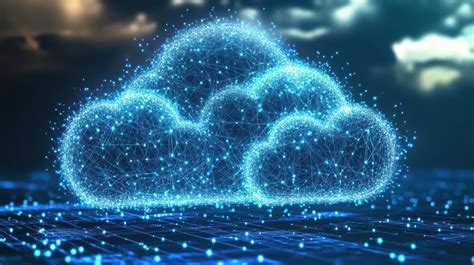 Abstract Cloud Computing Network Illustration Premium Ai Generated Image