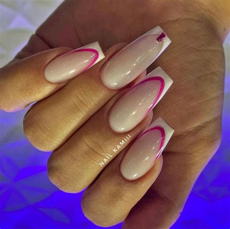 Ногти френч розовые