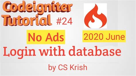 Login With Database In Codeigniter Tutorial In Hindi Youtube