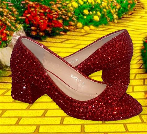 Ruby Slippers Shoes Ruby Crystal Pumps Wizard Of Oz Dorothy Etsy Uk