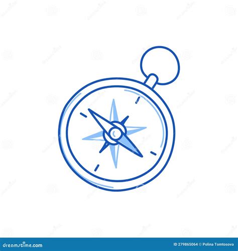 Compass Doodle Hand Drawn Sketch Doodle Style Old Compass Blue Pen Compass Doodle Hand Drawn Sketch Doodle Style Old Compass Blue Pen