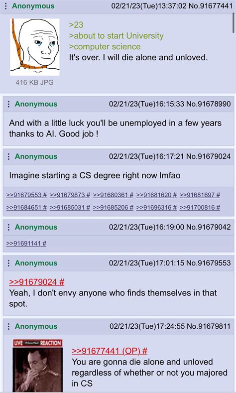 Anon Majors In Cs R Greentext