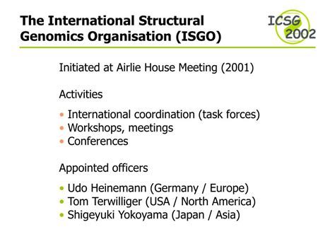 Ppt Structural Genomics Isgo And Structural Genomics Task Forces