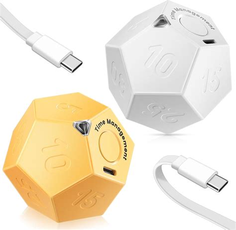 Konohan 2 Pcs Cube Timer Rechargeable Mini Pomodoro Timer