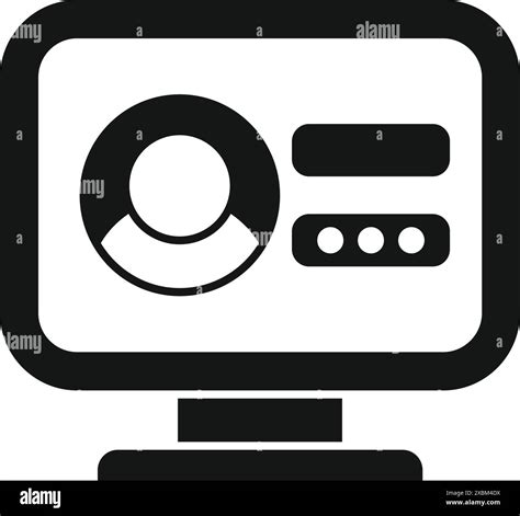 Icon Of A Computer Screen Displaying User Profile Information Including Login And Password