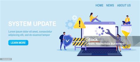 Vetores De Atualização Do Sistema Pequenos Programadores Atualizando O