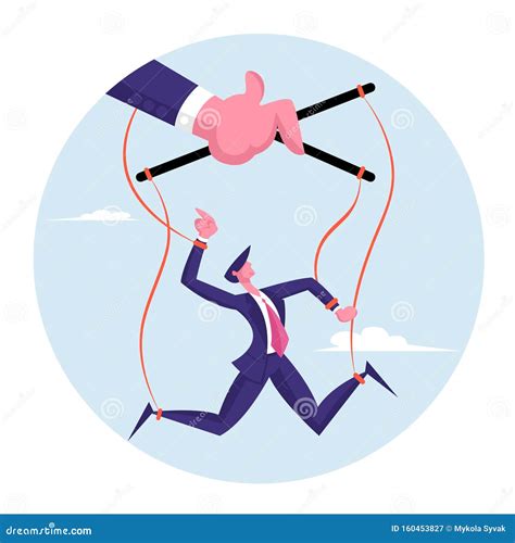 Puppeteer Hand Controlling People Attached To Strings Vector