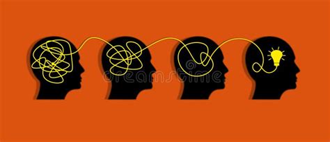 brainstorming and mental problem solving concept brain with messy line in man head development