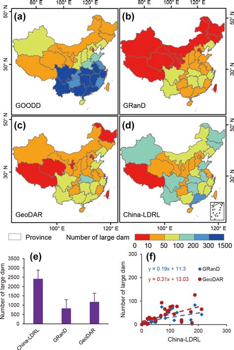 Numbers Of Large Dams With Reservoir Area 1 Km 2 Of Different Download Scientific Diagram