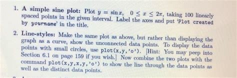 Solved A Simple Sine Plot Plot Y Sin R